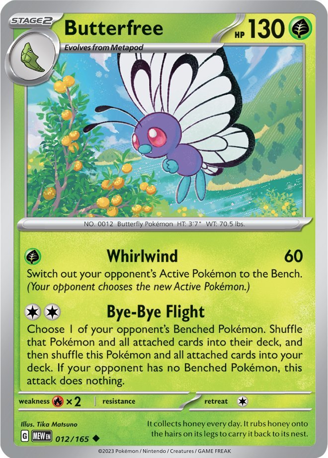Butterfree Evolution Chart